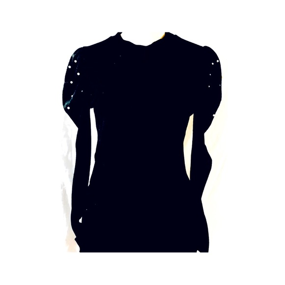 always indigo | Tops | Always Indigo Long Puff Sleeve With Pearls ...